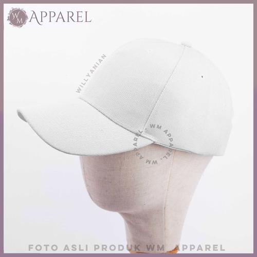 Jual Topi baseball Polos Putih bahan rafael/rafel/rapel high quality ...