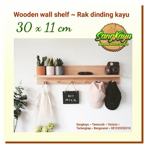 Jual Rak dinding minimalis kayu 30x11cm rak kayu serbaguna Wooden ...