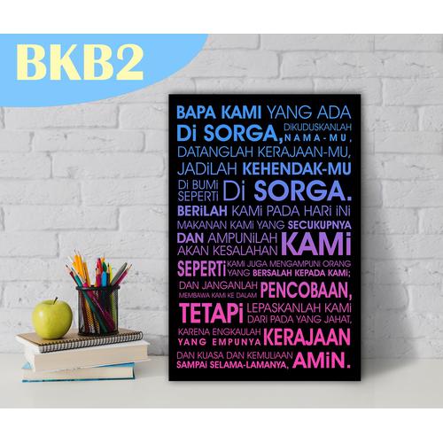 Jual hiasan dinding rohani poster kayu doa bapa kami kristen / katolik ...