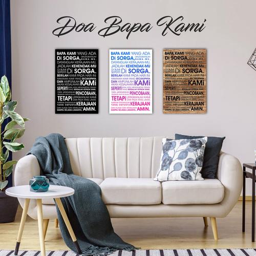 Jual hiasan dinding rohani poster kayu doa bapa kami kristen / katolik ...