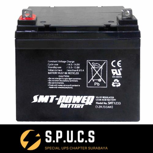 Jual Aki UPS SMT POWER 12V 33AH Baterai UPS/Deep Cycle/VRLA/Baterai ...
