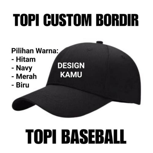 Jual TOPI BASEBALL MURAH BAHAN RAFEL RING BESI BISA CUSTOM BORDIR ...