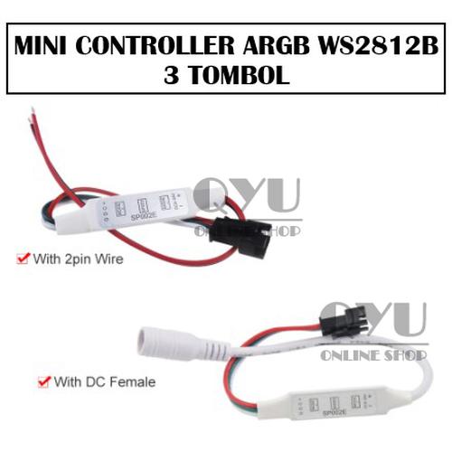 Jual Mini Controller 3 tombol Addressable RGB ARGB WS2812B molex usb ...