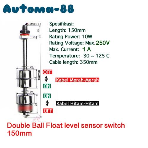 Jual Sensor level switch arduino floating pelampung double 15cm 150mm ...