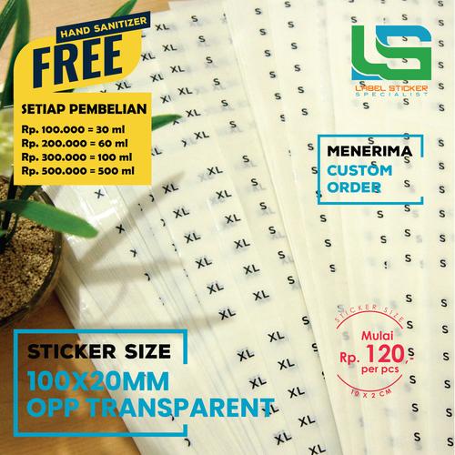 Jual STIKER SIZE , STIKER UKURAN BAJU , STICKER SIZE , STICKER UKURAN ...