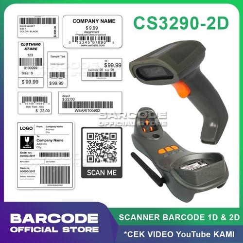 Promo Barcode Scanner Scanlogic CS3290 Wireless ( 1D & 2D ) E-faktur QR ...