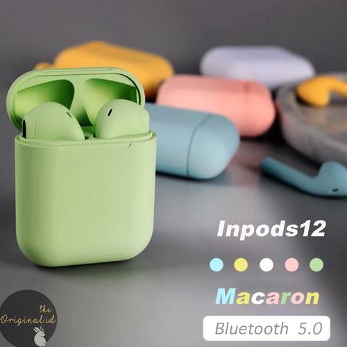 Jual i12 macaron tws Air pods handsfree bluetooth wireless extra bass ...