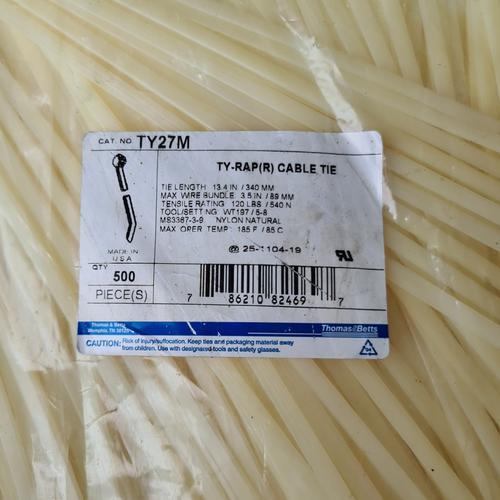 Jual Thomas&Betts Natural Nylon Ty-Rap Cable Ties TY27M 13.4 in 340mm ...