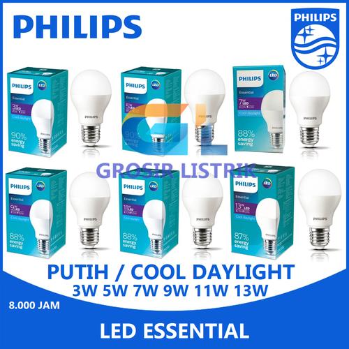 Jual Lampu LED Essential Philips 3W 5W 7W 9W 11W 13W Putih Kuning ...