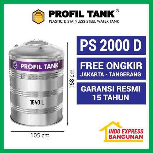 Jual TANGKI/TOREN AIR STAINLESS STEEL DATAR PROFIL TANK PS 2000 D - Kab ...
