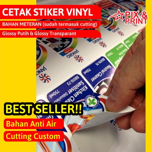 Jual cetak stiker label vinyl , transparant , putih - Kab. Sidoarjo ...