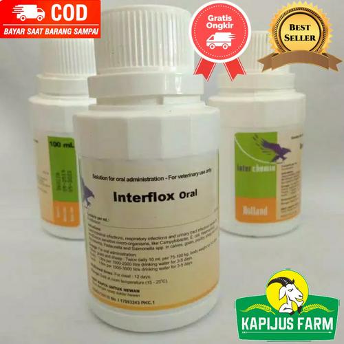 Jual interflox oral 100ml Obat Flu Batuk Hewan (Antibiotik Nafas dan ...