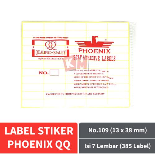 Jual Label Stiker Phoenix QQ No.109 Kertas Harga Nama Undangan 13 x 38 ...