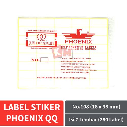Jual Label Stiker Phoenix QQ No.108 Kertas Harga Nama Undangan 18 x 38 ...