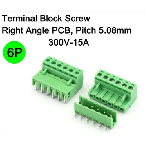 Jual 6P Plugable Terminal Block 6 Pin Right Angle 90 Connector 2EDG 5 ...