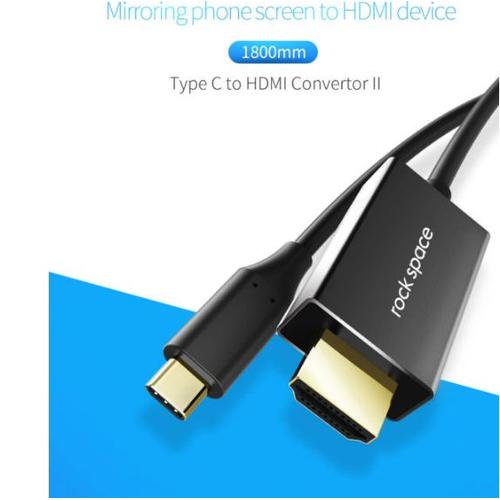Jual rock space Type-C to HDMI Converter II 1.8M 4K Original RCB0579 ...