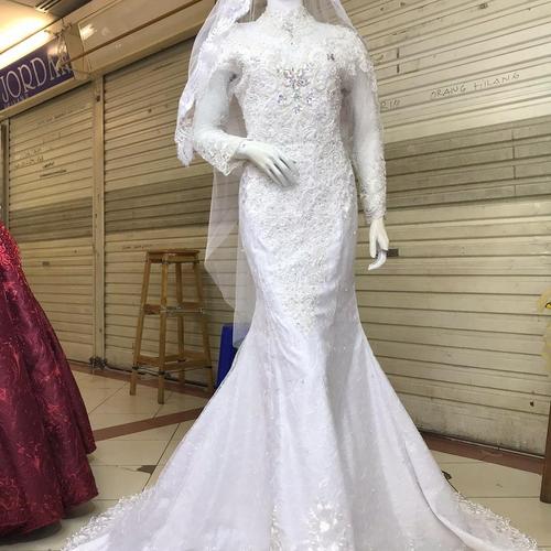 Jual gaun pengantin duyung mermaid ekor putih bersih - Jakarta Pusat ...