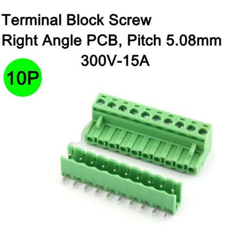 Jual 10P Plugable Terminal Block 10 Pin Right Angle 90 Connector 2EDG 5 ...