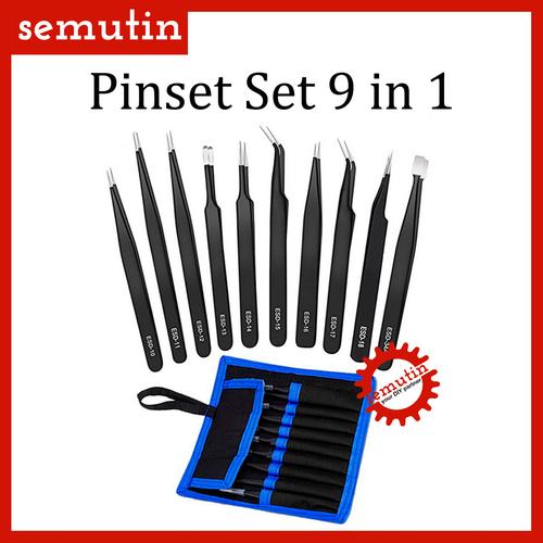 Jual Pinset Set 9 in 1 Stainless Steel 90111 Anti Static / Servis ...