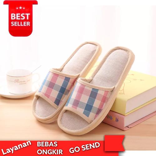 Jual Sandal Selop Rumah Santai Kain Linen Indoor lembut dan ringan ...