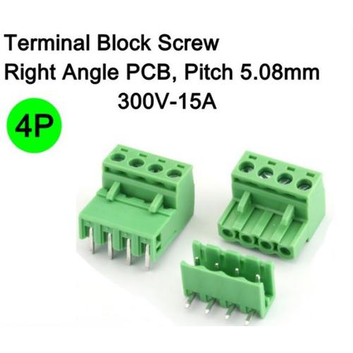 Jual 4P Plugable Terminal Block 4 Pin Right Angle 90 Connector 2EDG 5 ...