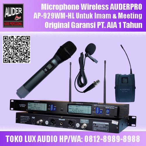 Jual Microphone wireless AUDERPRO AP-929WM-HL 1 mic genggam dan 1 mic ...