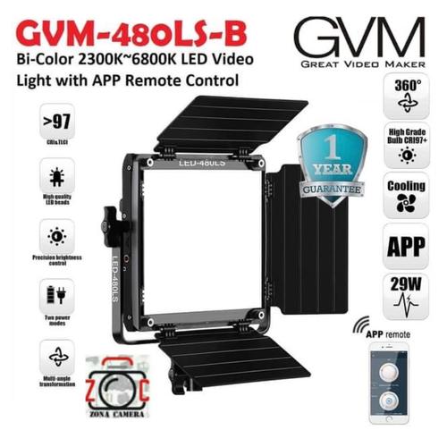 Jual GVM 480LS-B LED Video Light Panel Vlog 480 LS Bi-Colour Lampu ...