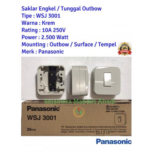 Jual Saklar Engkel Tunggal Single Switch Panasonic Outbow WSJ 3001 ...