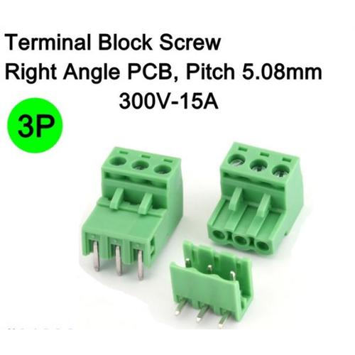Jual 3P Plugable Terminal Block 3 Pin Right Angle 90 Connector 2EDG 5 ...