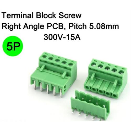 Jual 5P Plugable Terminal Block 5 Pin Right Angle 90 Connector 2EDG 5 ...