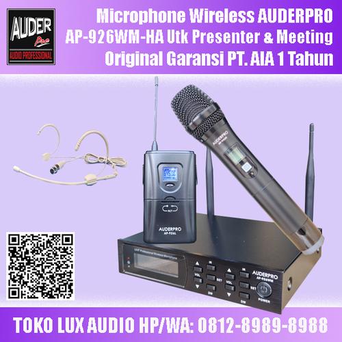 Promo Microphone wireless AUDERPRO AP-926WM-HA untuk presenter dan ...