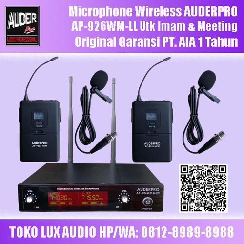 Jual Microphone wireless AUDERPRO AP-926WM-LL terdiri 2 mic jepit clip ...