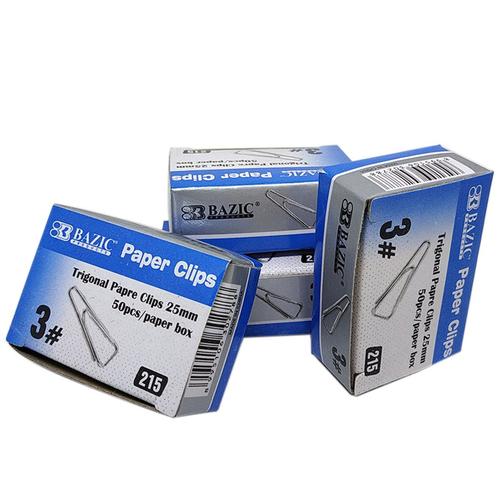 Jual PAPER CLIP NO 3 BAZIC 215 KLIP KERTAS KECIL SEGITIGA TRIGONAL CLIP ...