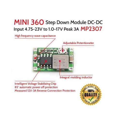 Jual Micro Step Down Super Mini 360 MP2307 DC Buck Regulator LM2596 ...