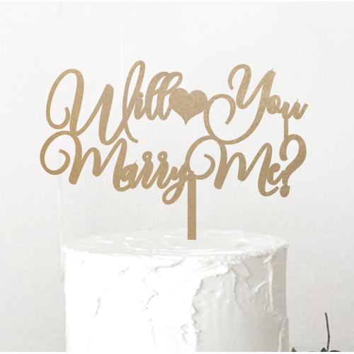 Jual Custom Cake topper will you marry me akrilik | topper acrylic ...