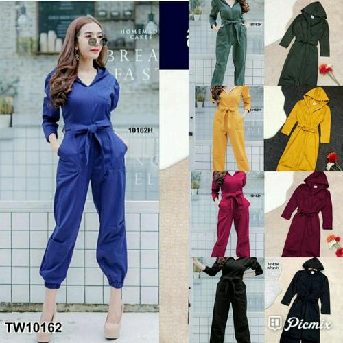 Jual es Jumpsuit jump hodieka Maroon Navy Hitam Mustard Hijau army ...