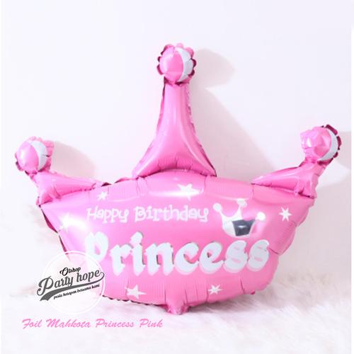 Jual Balon Foil Crown princess JUMBO PINK Balon Mahkota HBD / balon ...