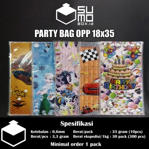 Jual Plastik ulang tahun isi 10pcs / OPP plastik bingkisan karakter ...