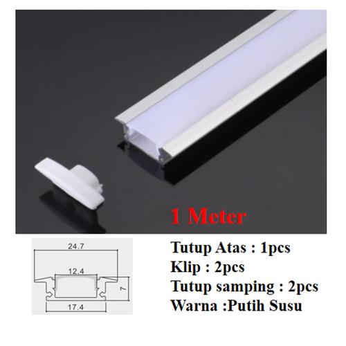 Jual casing aluminium for led strip inbow sayap panjang 1meter bahan ...