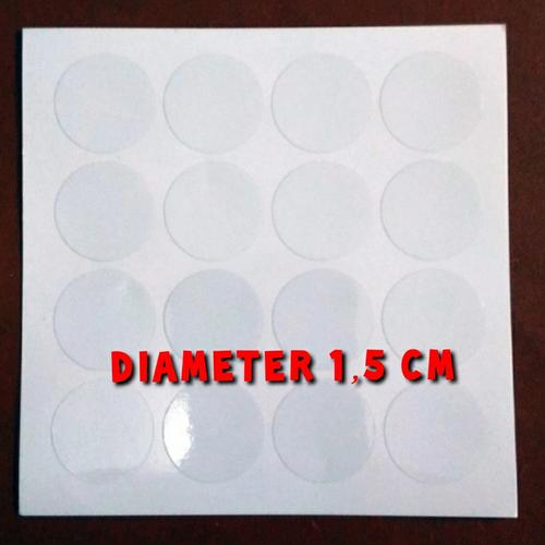 Jual stiker vinyl BULAT 1,5cm TLANSPARAN polos/stiker segel polos botol ...