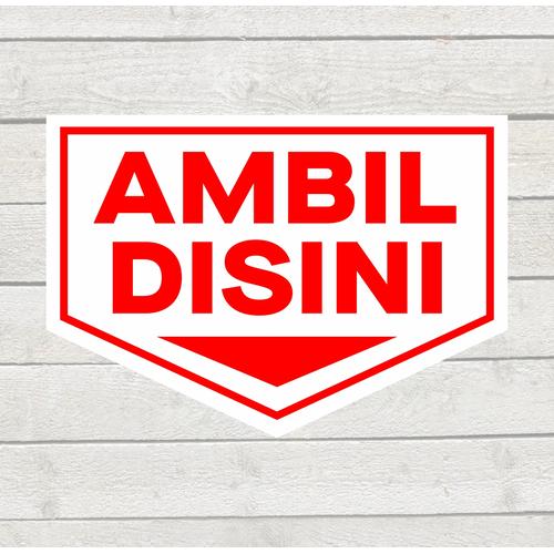 Jual Stiker Label Marka Sign Ambil Disini Sticker Pick Up Here 20 x 14 ...