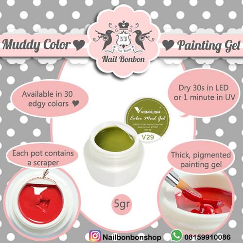 Jual Muddy Color Thick Painting Gel Polish Kutek UV Grayish Gambar Nailart - V49 - Kab ...