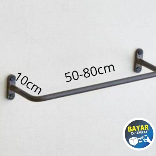 Jual Tempat Handuk Gantung Tempel Didinding Rak Handuk Besi - Putih, 50 ...