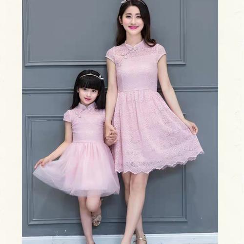 Jual Cheongsam couple mom and kids tutu chinese new year kostum - Biru ...
