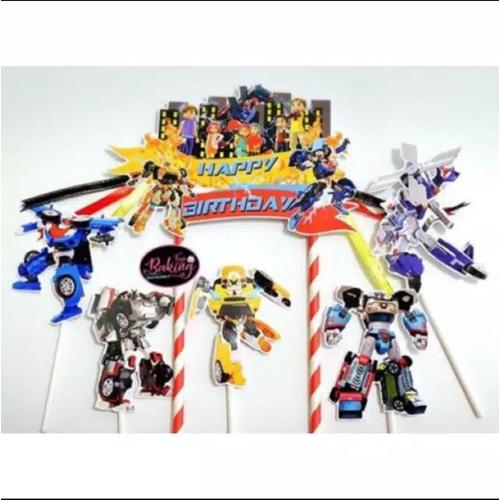 Jual Tobot Building Topper Cake Birthday / Hiasan Kue Ulang Tahun ...