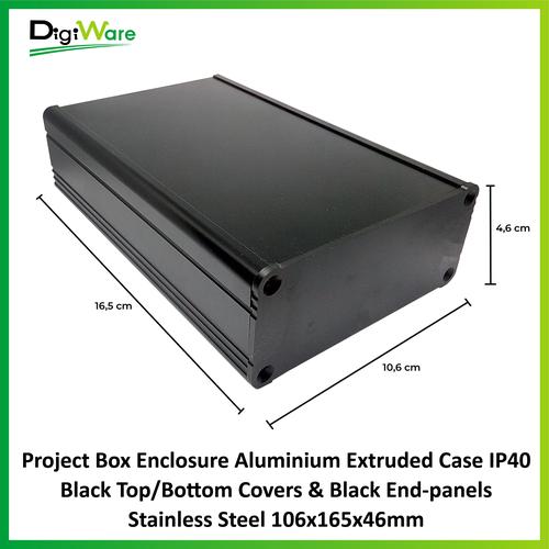 Jual Project Box Enclosure Aluminium Extruded Case IP40 Black 106mm ...