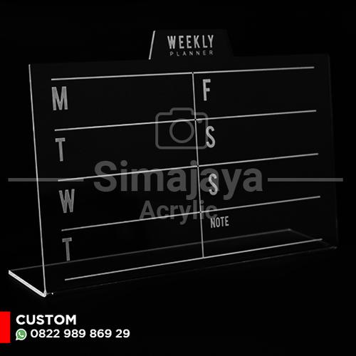 Jual monthly planner akrilik jadwal / weekly planner / akrilik menu ...