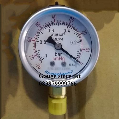 Jual Vacuum Gauge Model Raket SS Brass 2 1/2" (60 mm) x -1 Bar Armatherm - Jakarta Barat ...