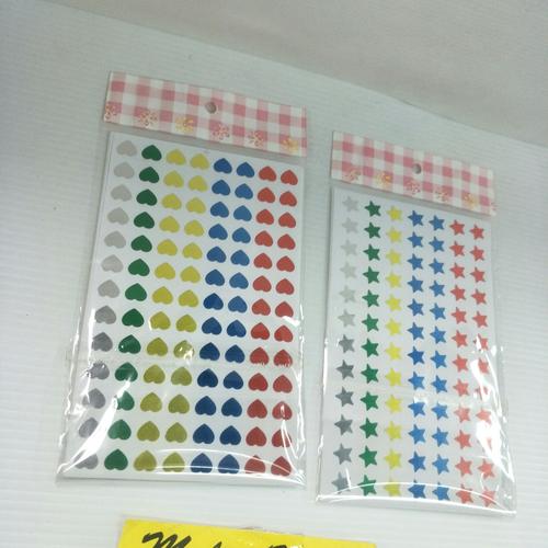 Jual Stiker Bintang 420 pcs atau Hati 520 pcs / bungkus isi 5 lembar ...