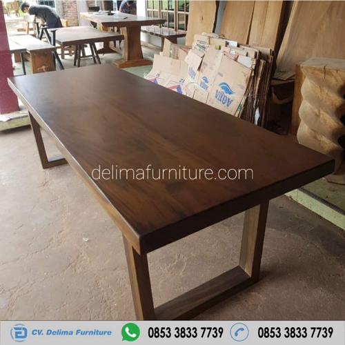 Jual Meja Makan Minimalis 2 Meter Lebar 1 Meter Tebal Kaki Kayu Join ...